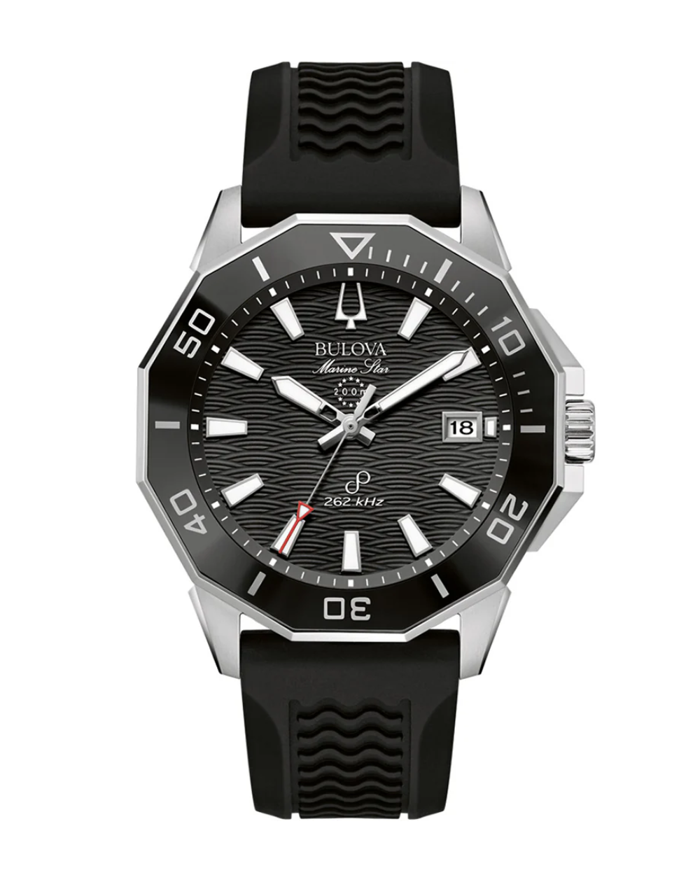 Bulova Marine Star Precisionist Black Dial Quartz Watch - 96B432 ...